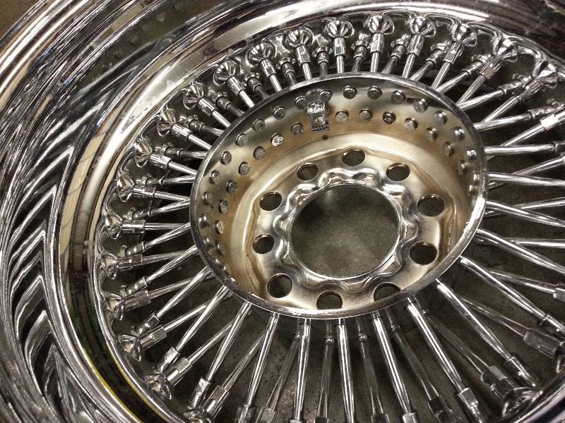 New single 15 X 7 inch Crown 60 chrome spoke wire wheel with Reverse ...