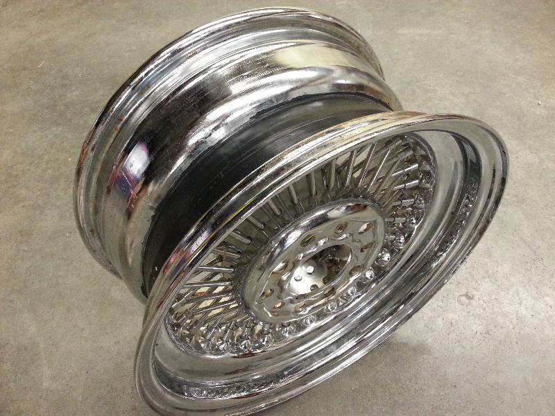 New single 15 X 7 inch Crown 60 chrome spoke wire wheel with Reverse ...