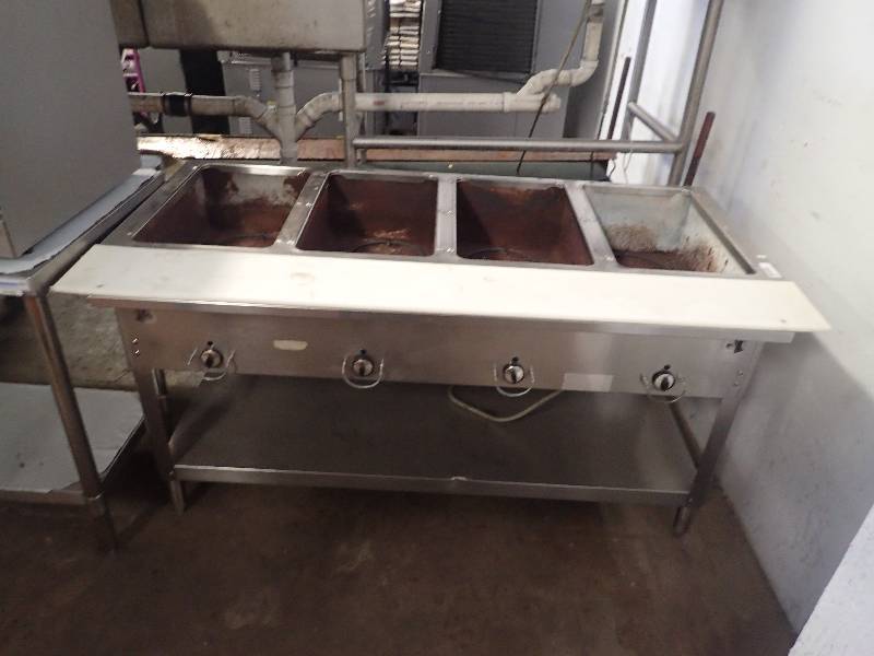 4 Well Steam Table with Cutting Board and Under Shelf | Paramount ...
