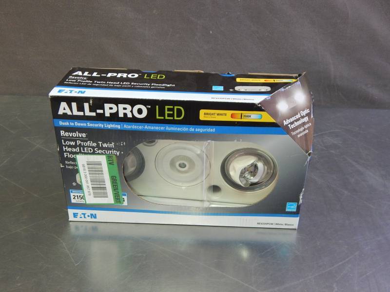 Eaton All Pro LED Twin Head Security Flood Light | Large Lighting Auction • LED Lighting • Work ...