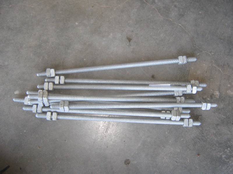 (10) ct. lot of all tread anchor bolts, 20-1/2" long x 5/8" diameter ...