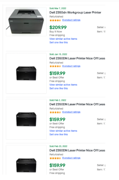 Pallet of Dell Laser Printers 2350dn Lot of 20+ Overall Great shape ...