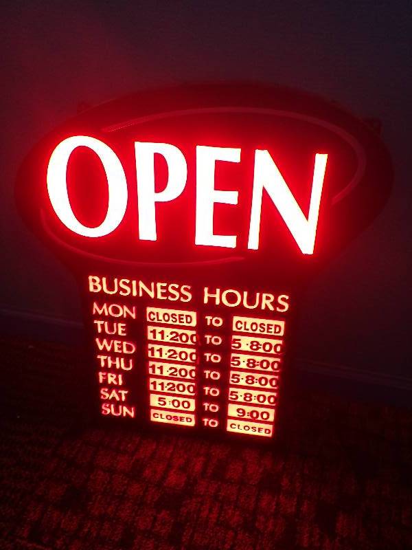 Newon Lighted Hours Open Sign | Pepper Patch Mexican Grill Equipment ...