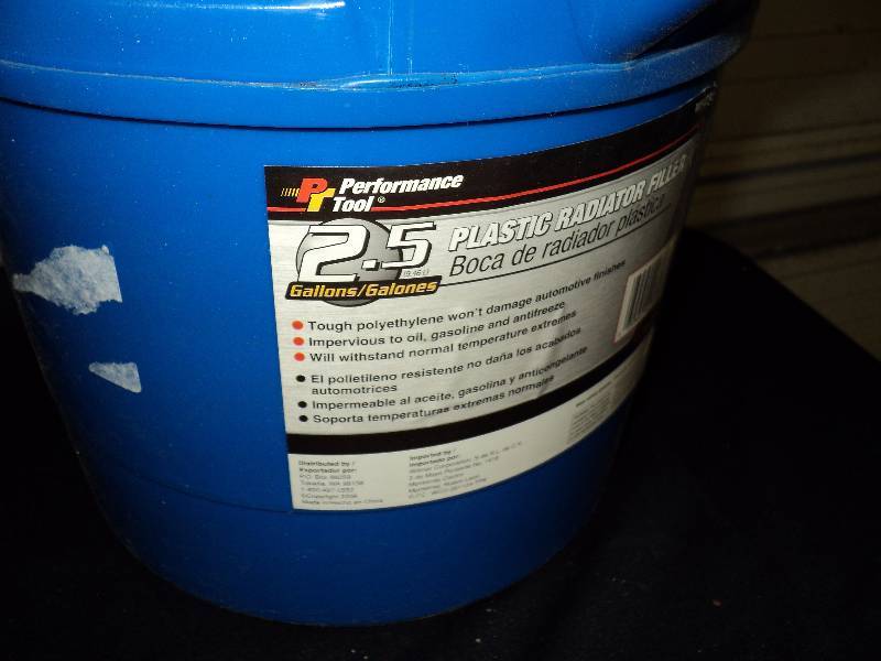 2.5 gallon plastic radiator filler jug w/ funnel top and handle | The ...