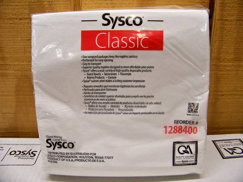 1200 Sysco Classic Dinner Napkins | Belton All Star Merchandise and ...