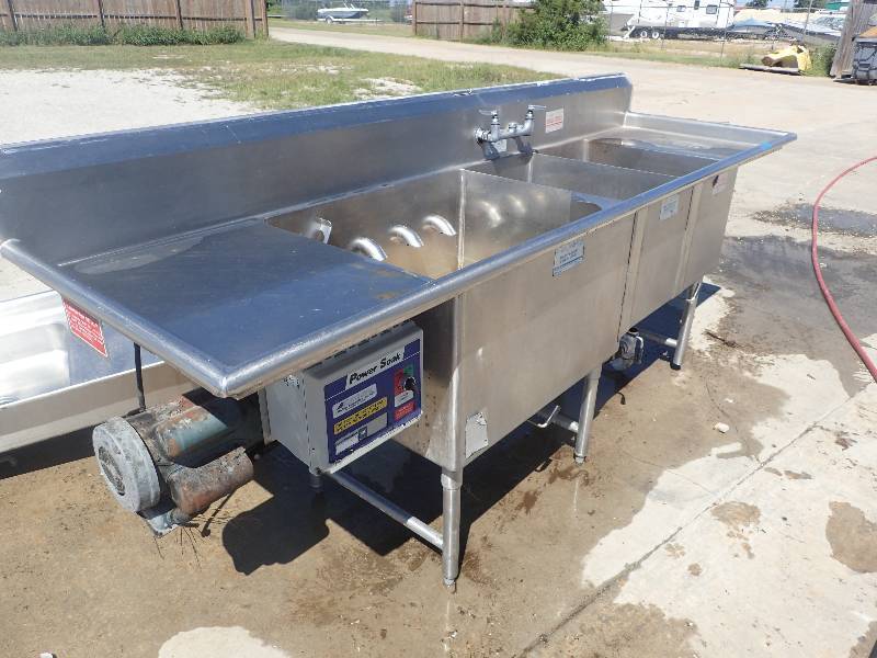 All Stainless 3 Compartment Power Soak Wash Sink | Big Johnny's ...