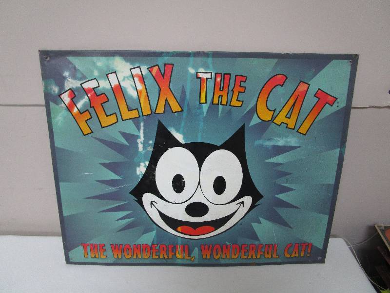 Felix the Cat Embossed Tin Sign | Three-6-Eight The Bunker Auctions by ...