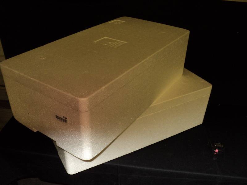 (2) ct. lot styro-foam coolers, 27"L x 13"W x 8" (outer Dimensions ...