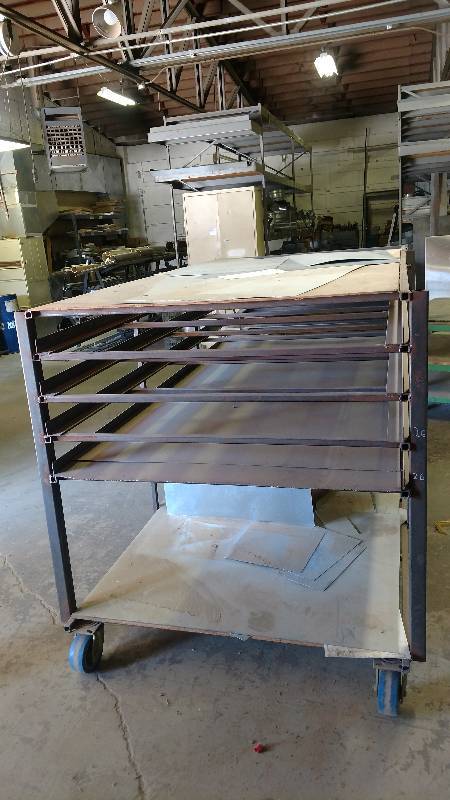 Large Sheet Metal storage Cart | HVAC & Appliance Shop Inventory ...