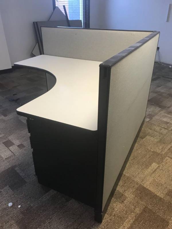 Corner Cubicle w/ File Cabinet | Rush! Office Cubicle Auction | Equip-Bid