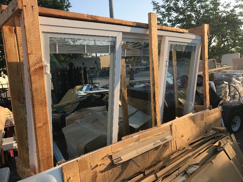 New patio door 7 foot wide by 81 inches tall has some shipping damage ...