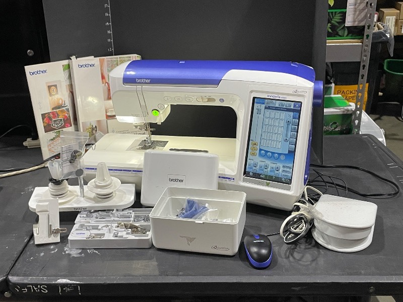 L&L Estate Sales warehouse auction featuring Brother embroidery machine ...