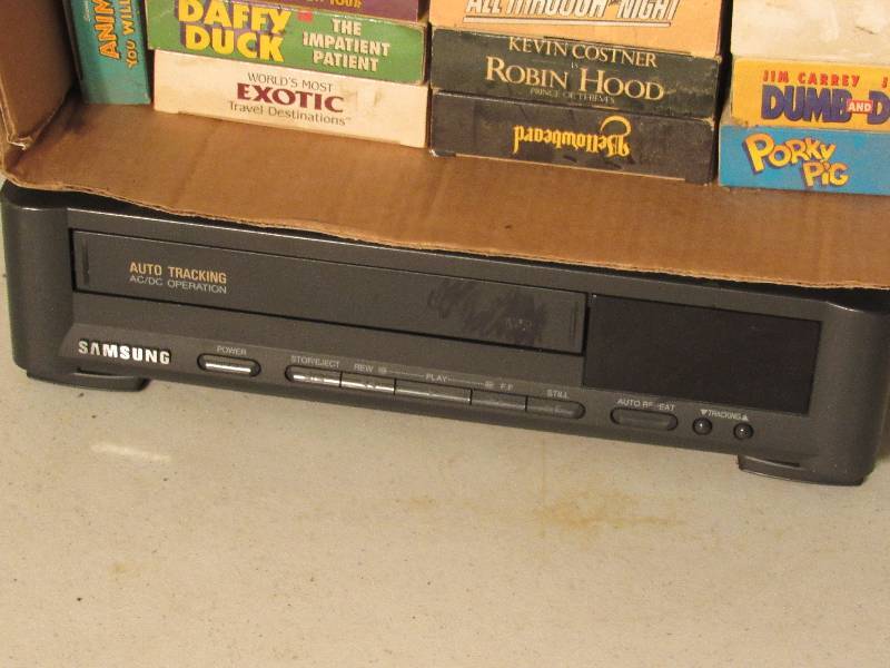 Samsung VHS Player & Box of VHS | Wichita Midtown Warehouse Liquidation ...